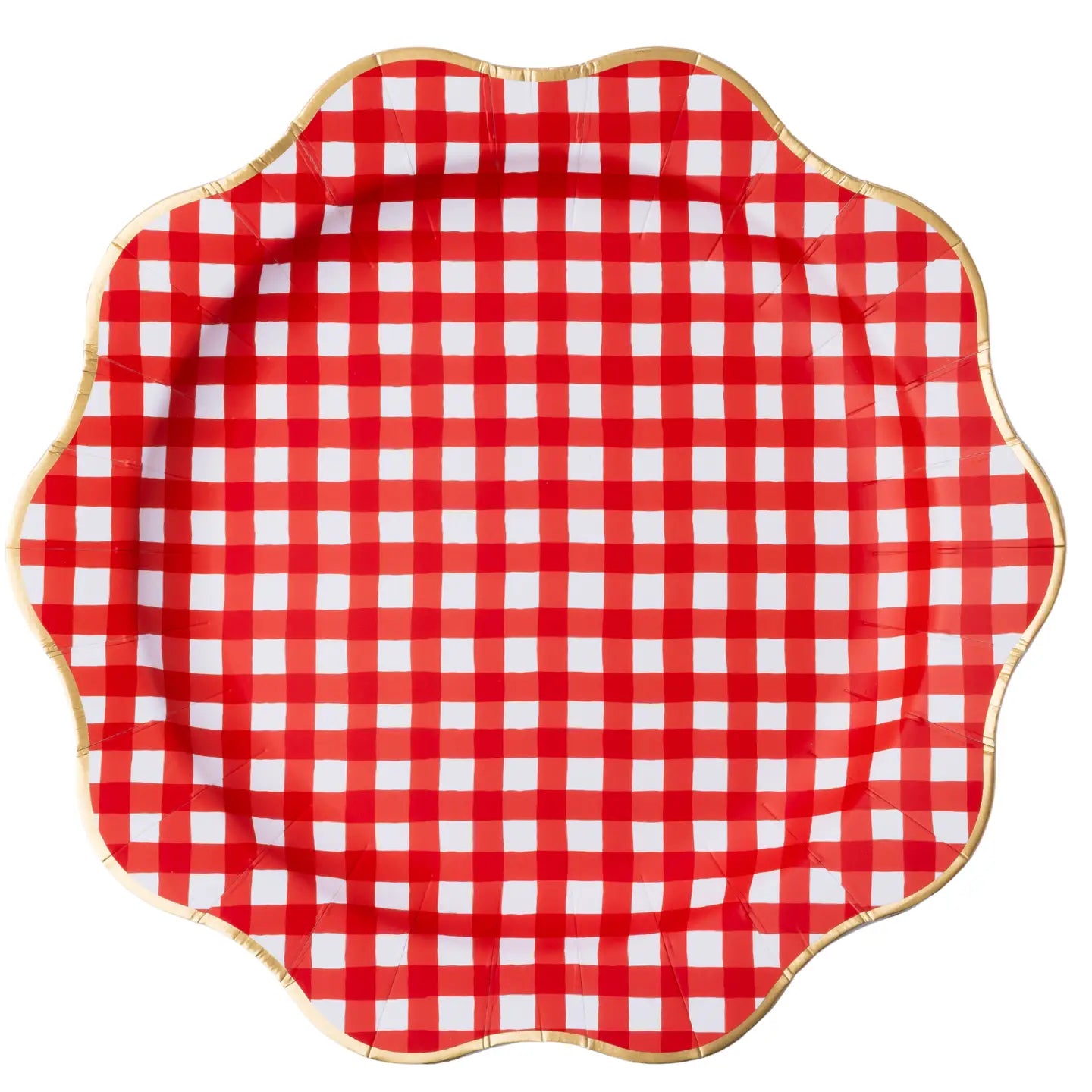 Elegant Cherry Red Gingham Dinner Plates – The Social Society